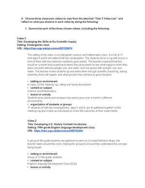 Evaluating Learning AND Instruction - Pre-Assessment A. Analyze the student pre-assessment ...