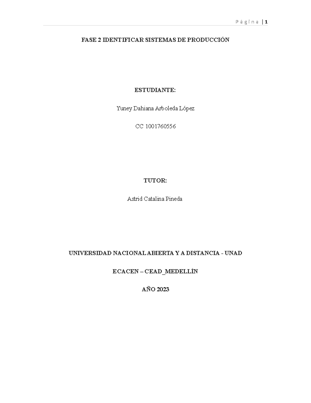 Fase 2 Parte Individual Yuney Arboleda - FASE 2 IDENTIFICAR SISTEMAS DE ...