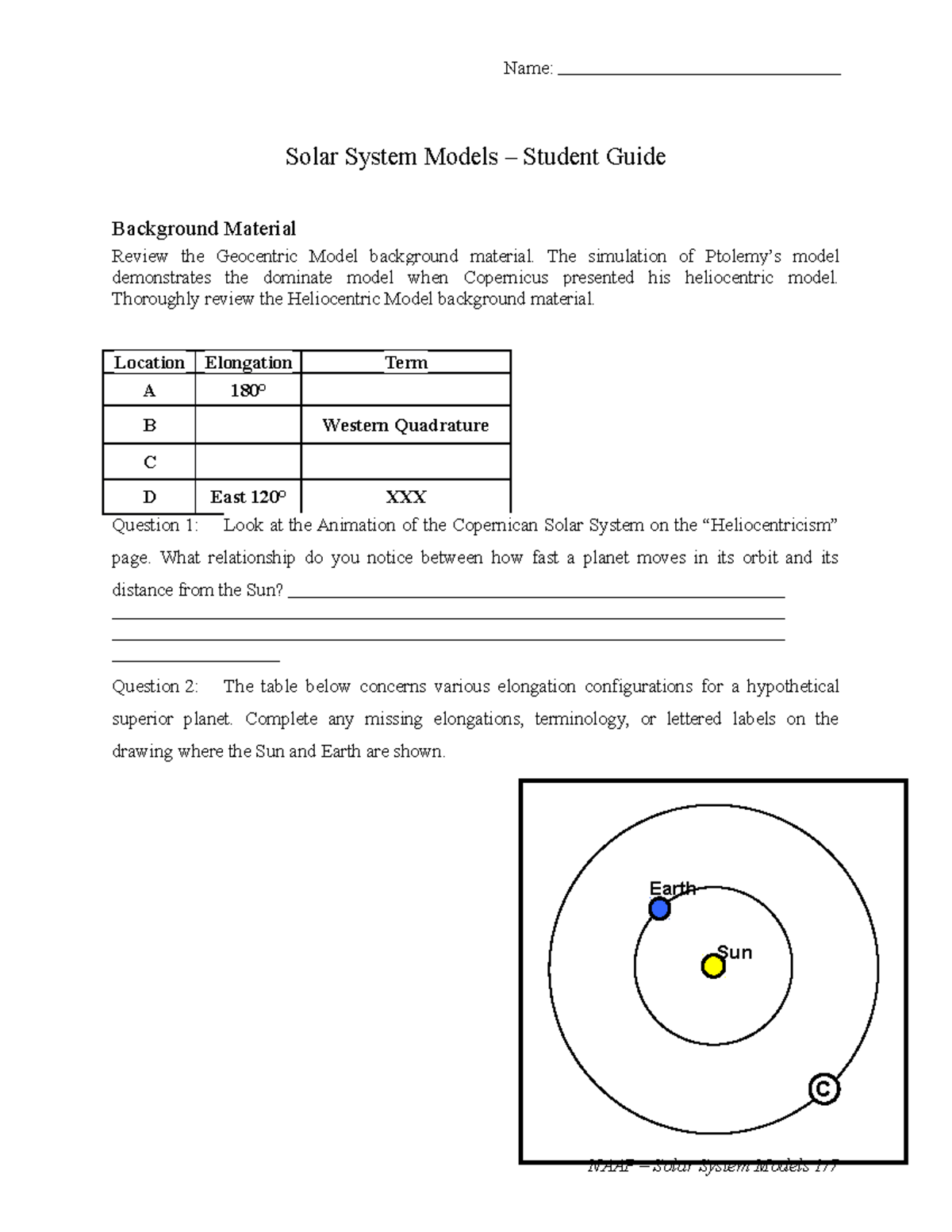 2-naap ssm sg - Name: Solar System Models – Student Guide Background ...