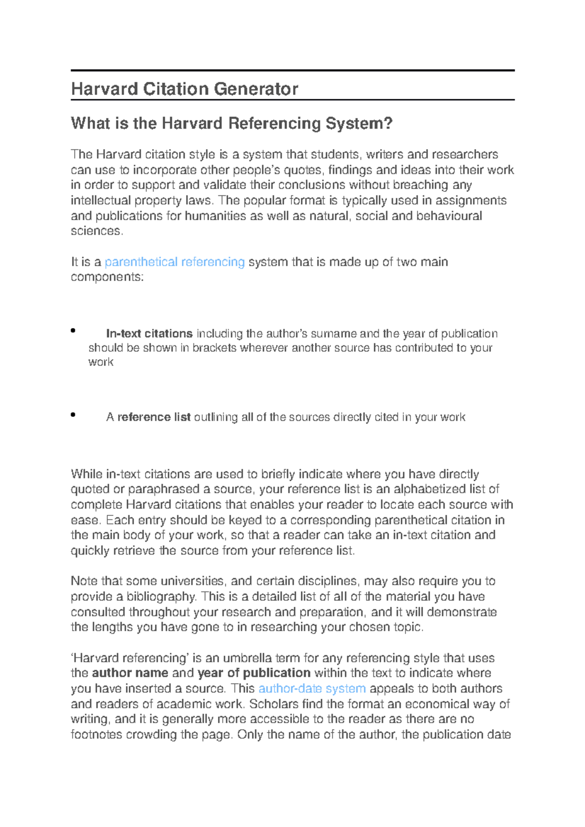 Harvard Referencing - The popular format is typically used in ...