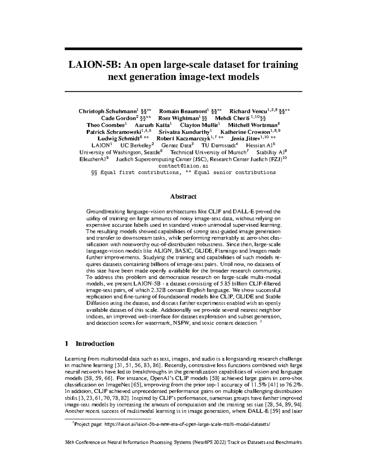 316 laion 5b an open large scale d - LAION-5B: An open large-scale ...