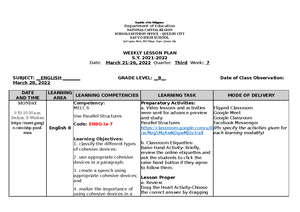 English 8 Quarter 1 Week 2 for Grade 8 Students - DOrSU - Studocu