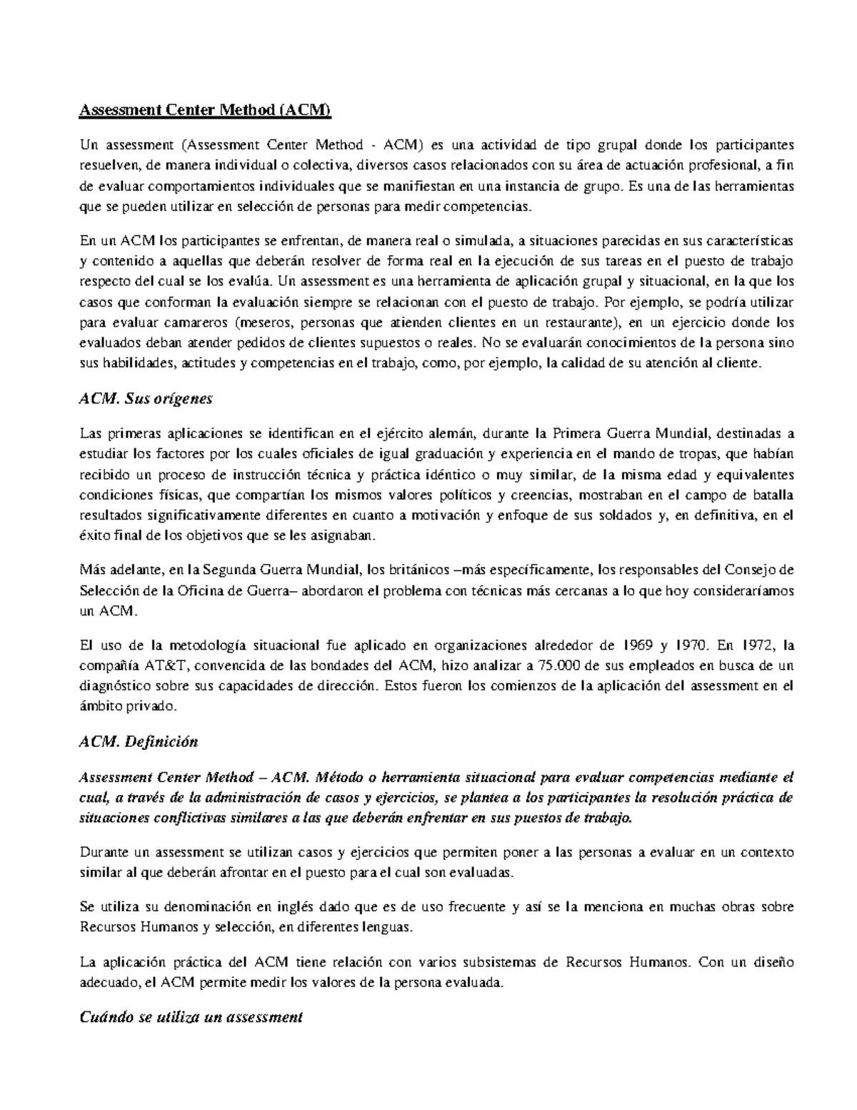 Assessment Center Method - Es una de las herramientas que se pueden ...