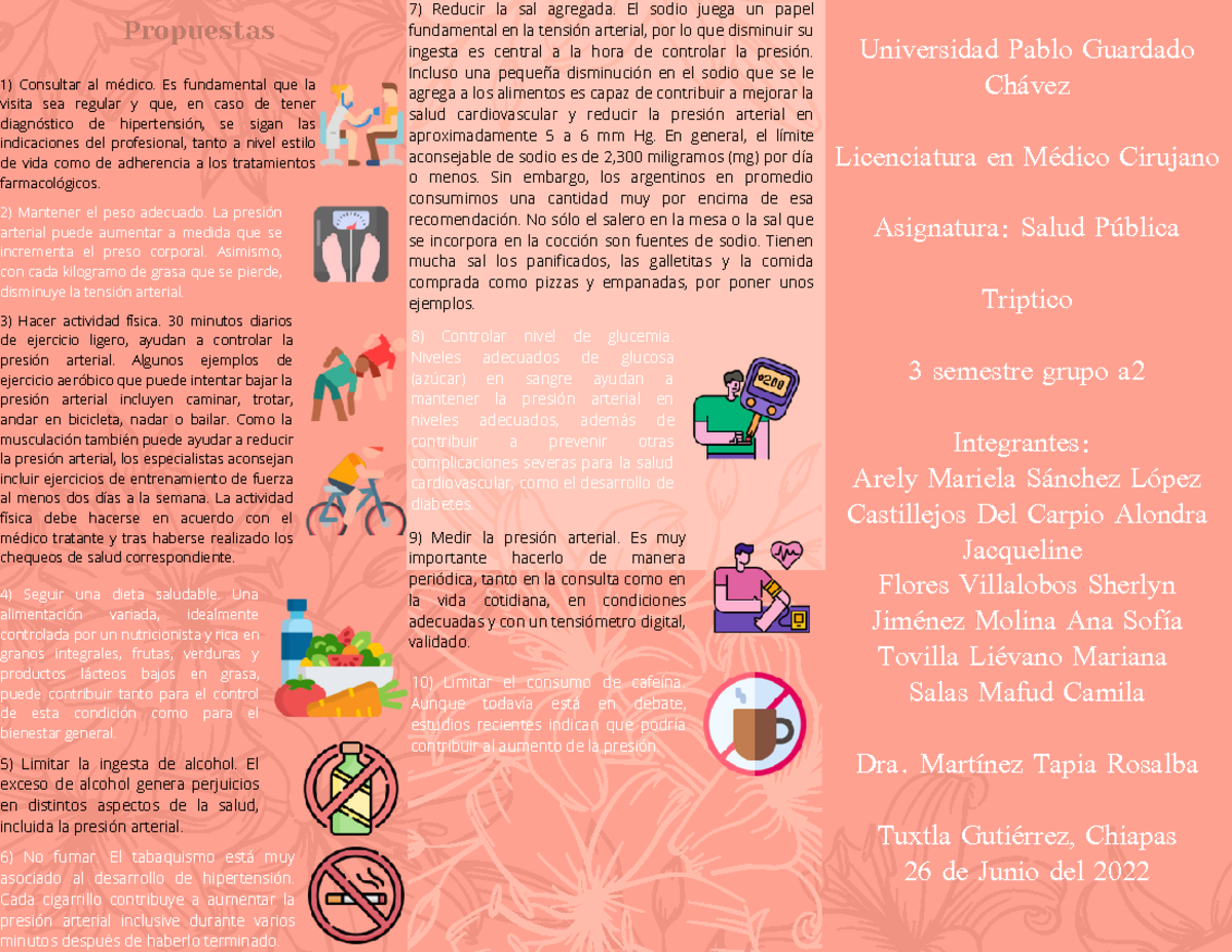 Triptico de Hipertensión Arterial - Universidad Pablo Guardado Chávez ...
