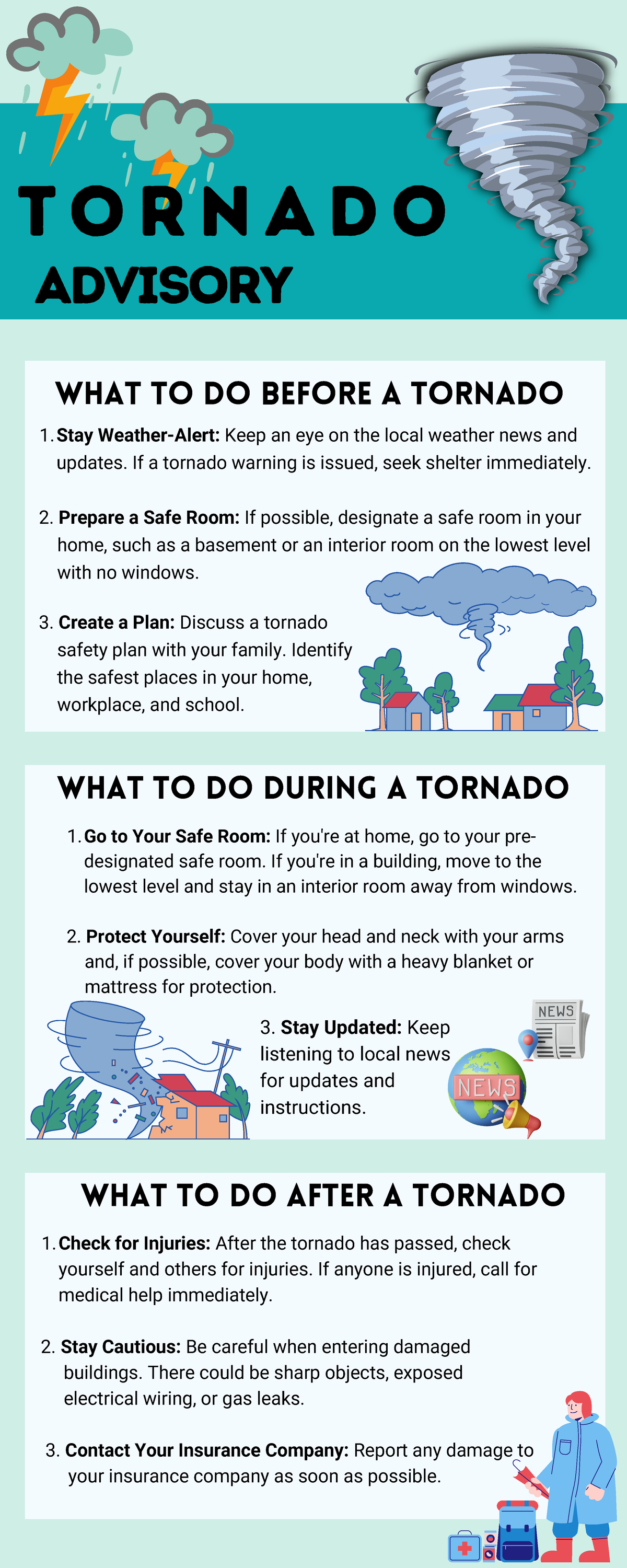 Madarcos Tornado Advisory Poster - ADVISORY T O R N A D O What to Do ...