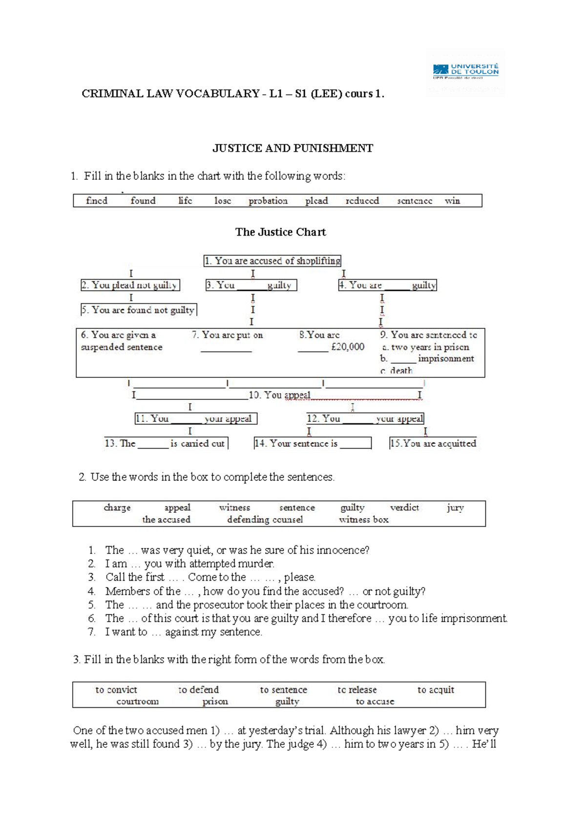 cours de droit en anglais - CRIMINAL LAW VOCABULARY - L1 – S1 (LEE ...