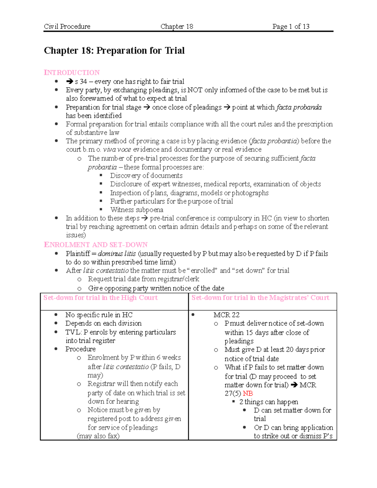 Chapter 18 - Chapter 18: Preparation for Trial INTRODUCTION s 34 ...