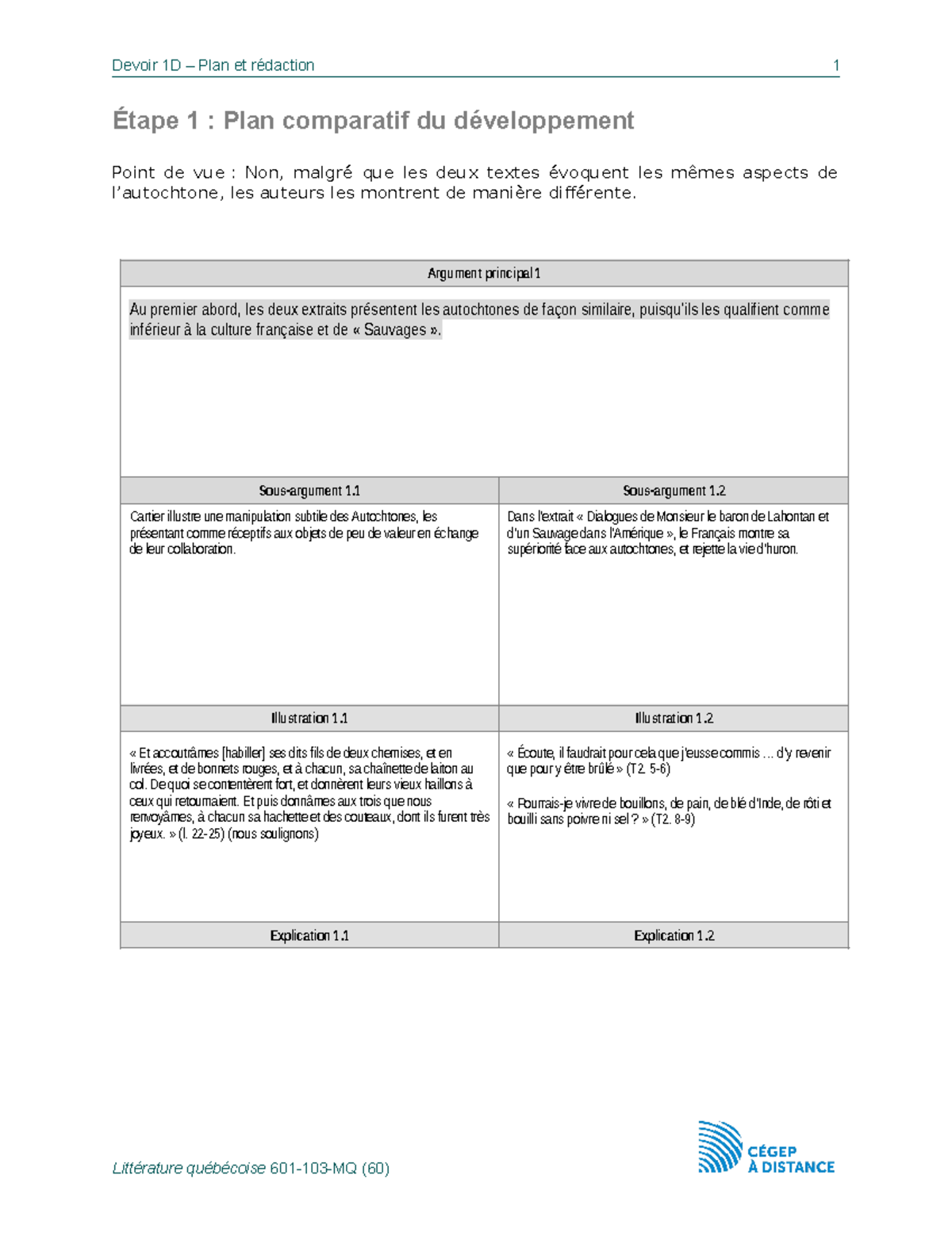 601-103-MQ dev 01D plan redaction - Étape 1 : Plan comparatif du ...