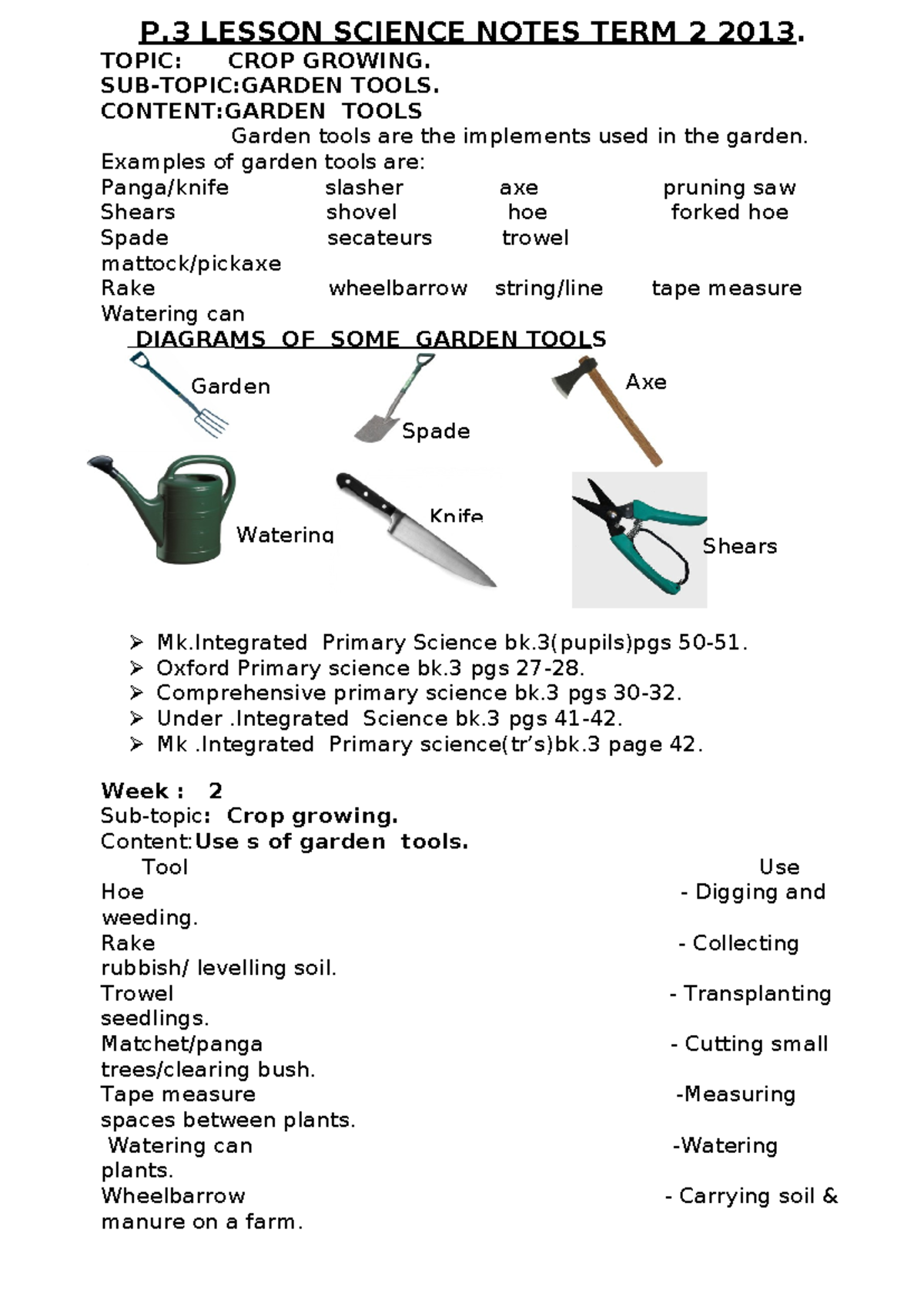 P3 Science Lesson Notes TERM 2 2013 - P LESSON SCIENCE NOTES TERM 2 ...