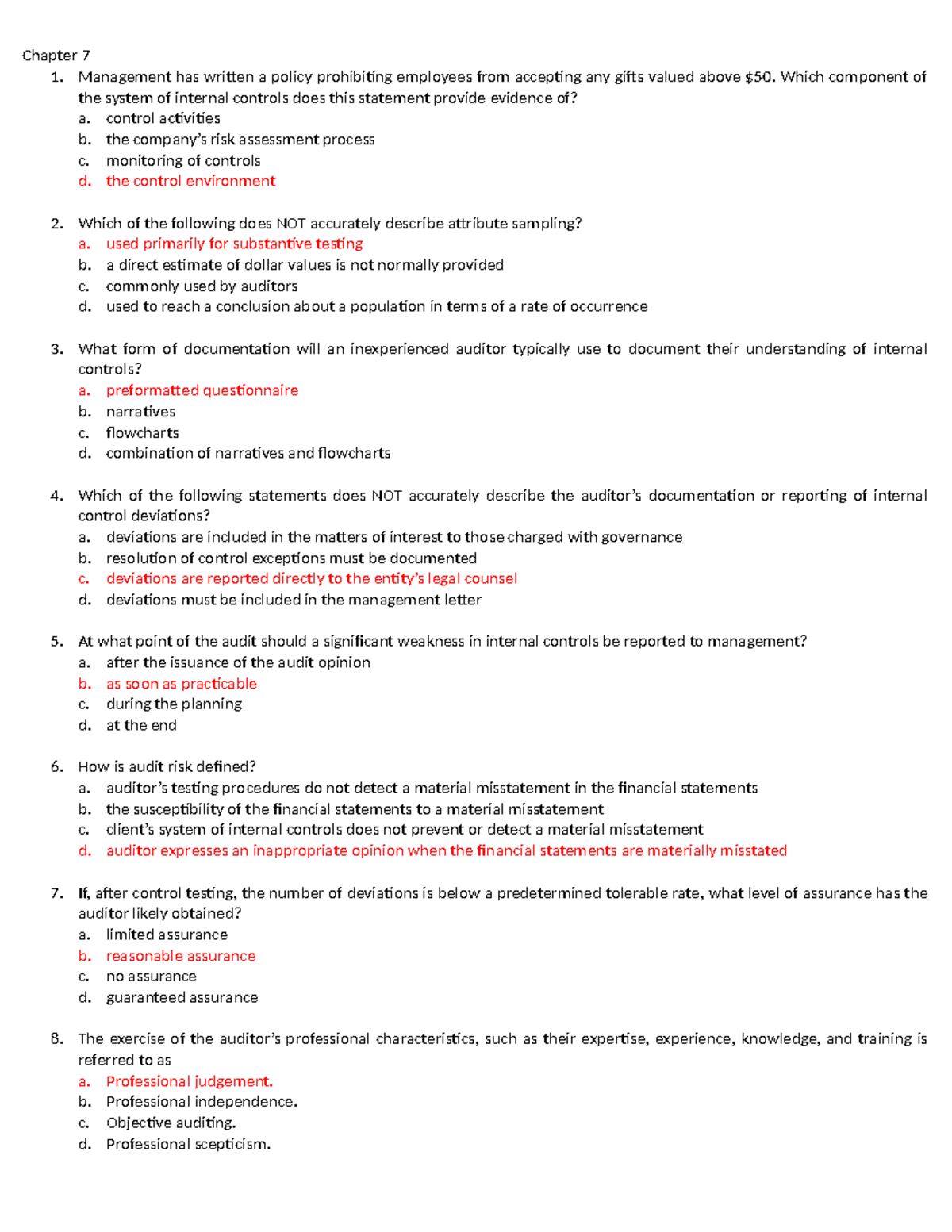 Chapter 7 MC - Multiple Choice - Chapter 7 1. Management has written a ...