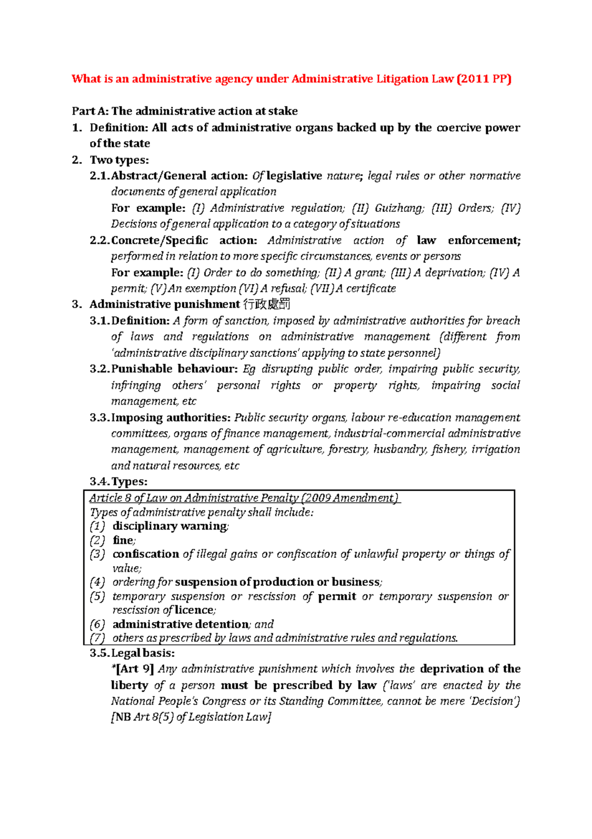 Administrative Action - Definition: All acts of administrative organs ...