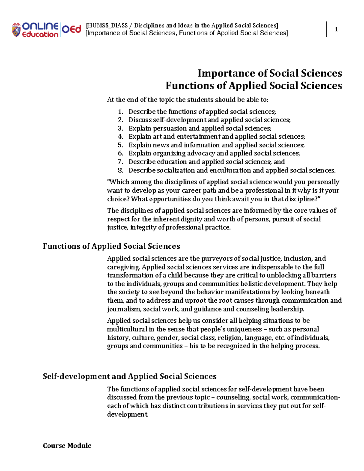 Humss 17 - zzzz - [HUMSS_DIASS / Disciplines and Ideas in the Applied ...