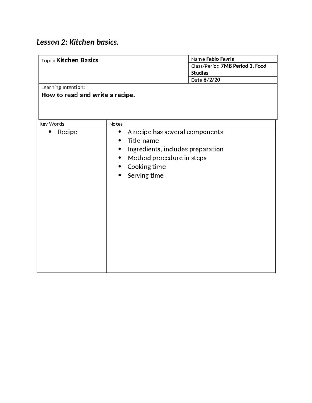 L2 kitchen basics worksheets - Lesson 2: Kitchen basics. Key Words ...