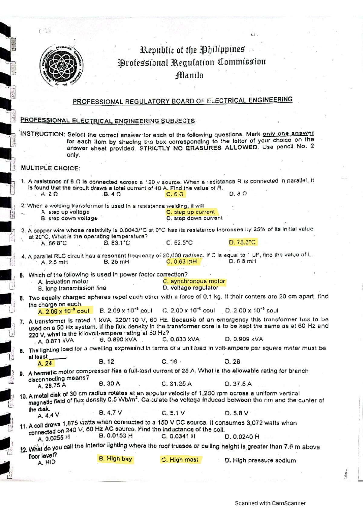2017- Board-EXAM-EE - BS Electrical Engineering - Studocu