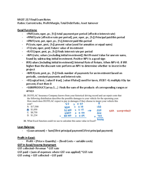MGST 217 3-3 Proforma formula sheet 1 - FORMULAS TO WILL HELP YOU ON ...