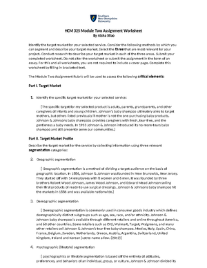 IHP 330 Module Two Worksheet - IHP 330 Module Two Worksheet By Aisha ...