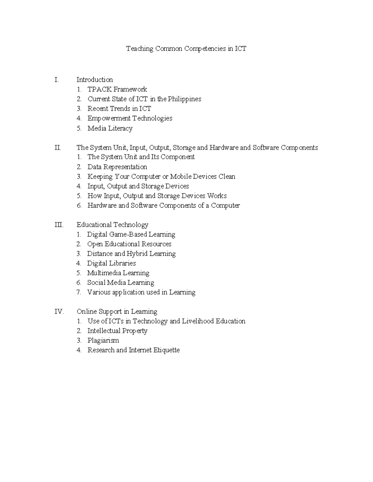 Teaching Common Competency in Information Technology - Teaching Common ...