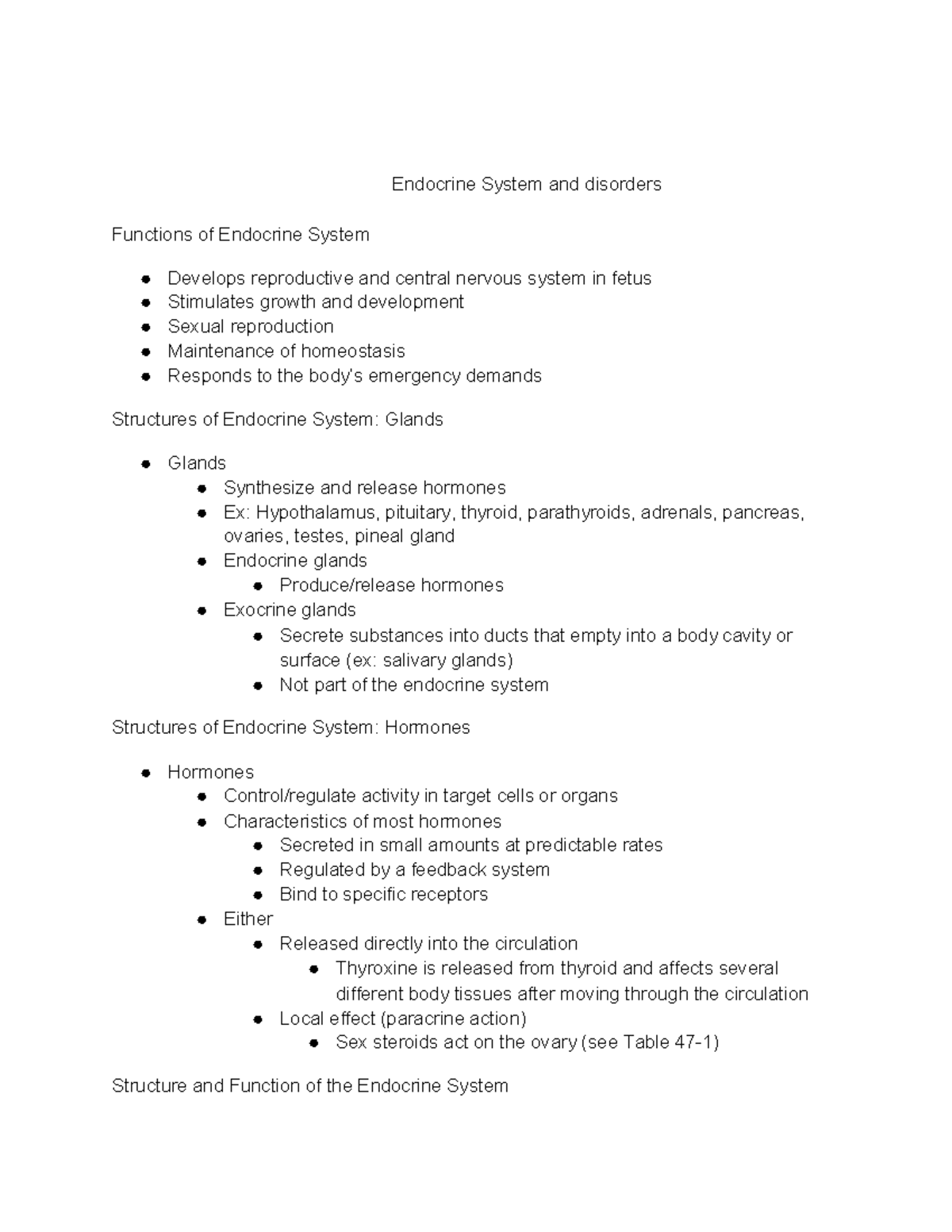 Endocrine System and disorders that deal with the body and how it ...