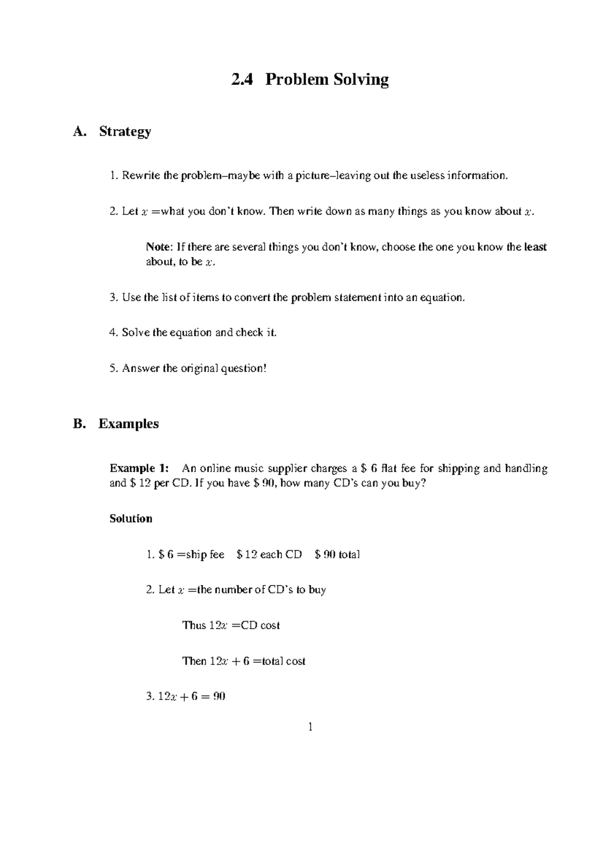 2.4 Problem Solving - Explained - 2 Problem Solving A. Strategy 1 ...
