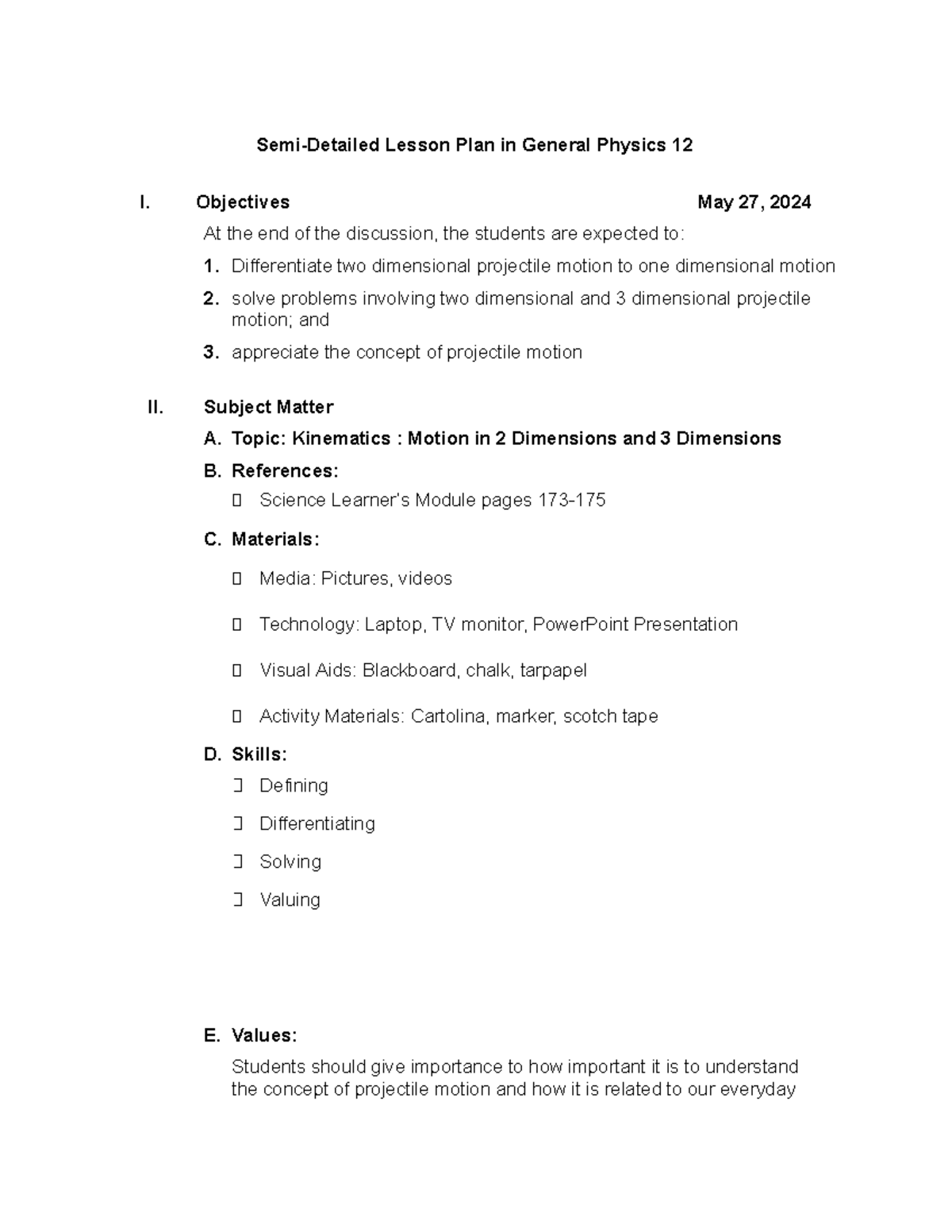 SDLP GP- Kinematics - Summary Thermodynamics - Semi-Detailed Lesson ...
