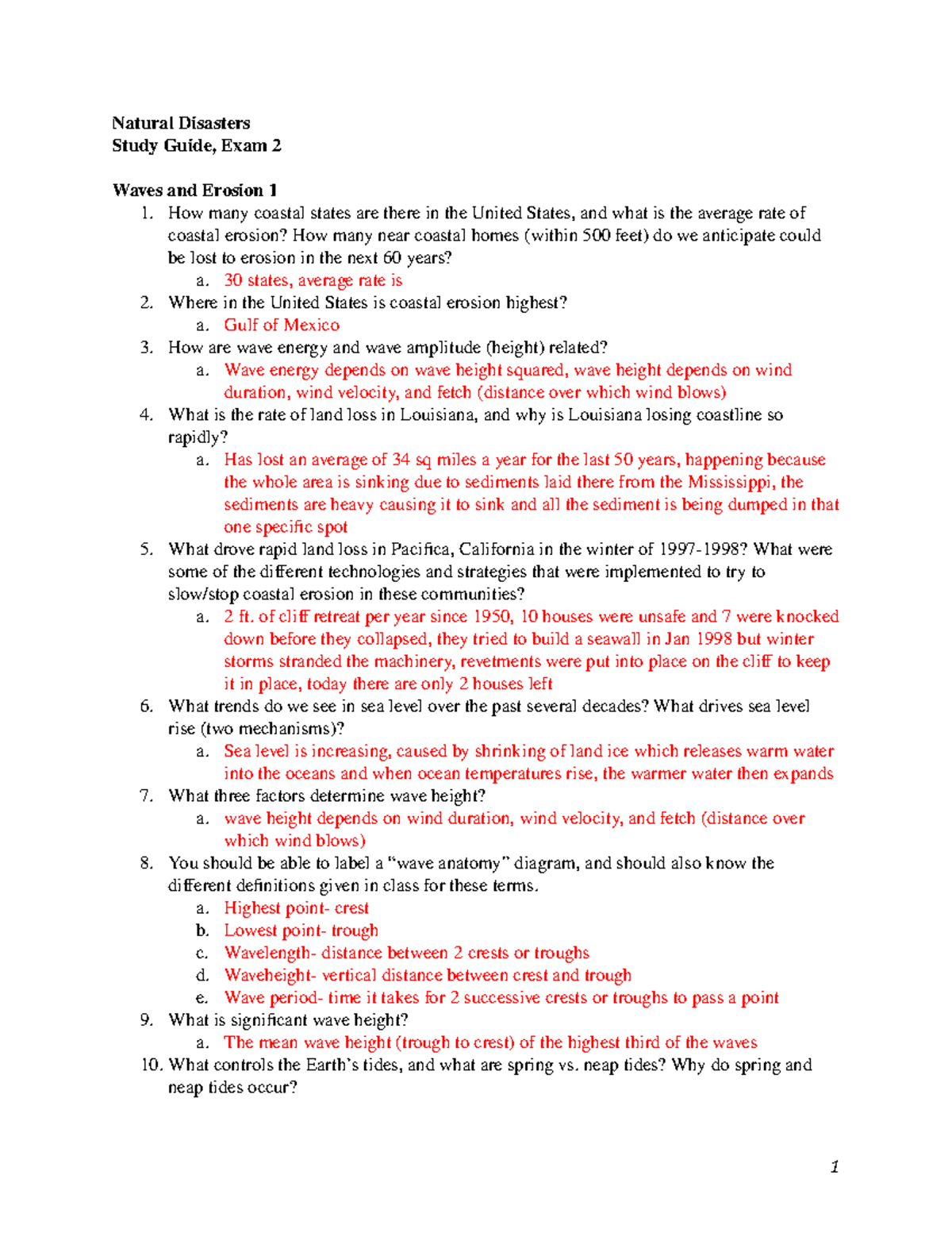 Unit 2 study guide - Lecture notes Unit 2 - Natural Disasters Study ...