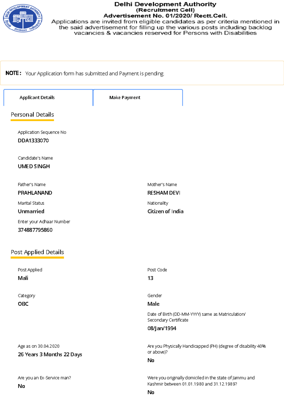 DDA Form 2020 - Summary Tratado de fisiologia Medica - NOTE : Your ...