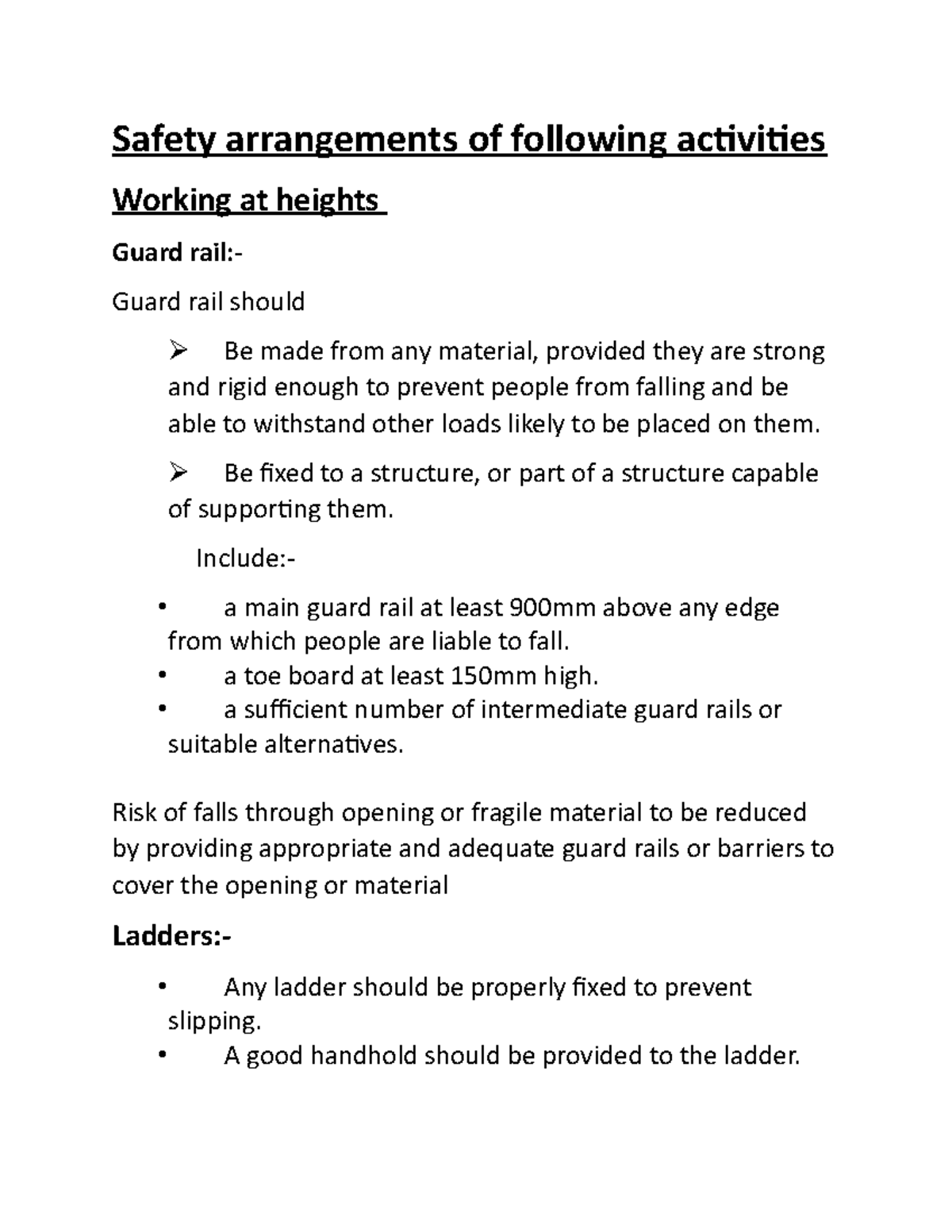 Asignment - Safety Assignment - Civil Engineering - Studocu