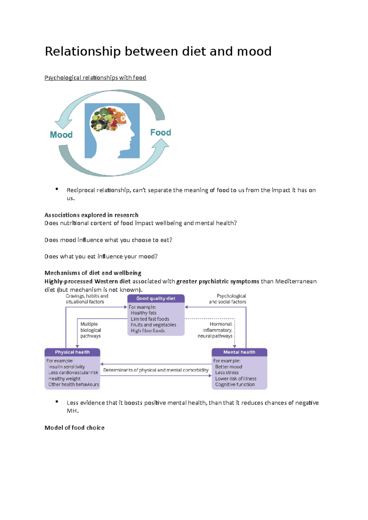 Relationship between diet and mood - Relationship between diet and mood ...