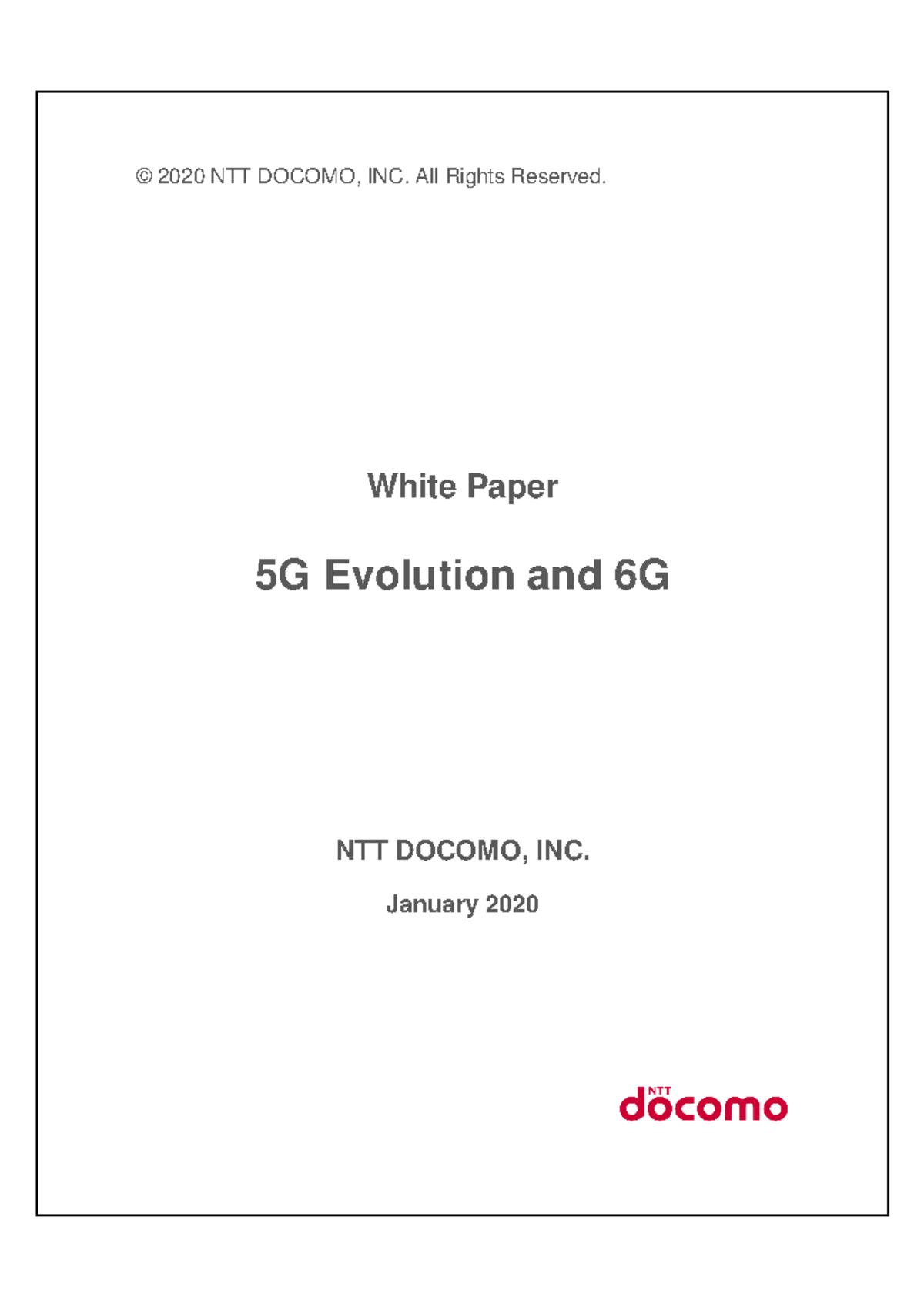 Docomo 6G White Paper EN 1 - © 2020 NTT DOCOMO, INC. All Rights ...