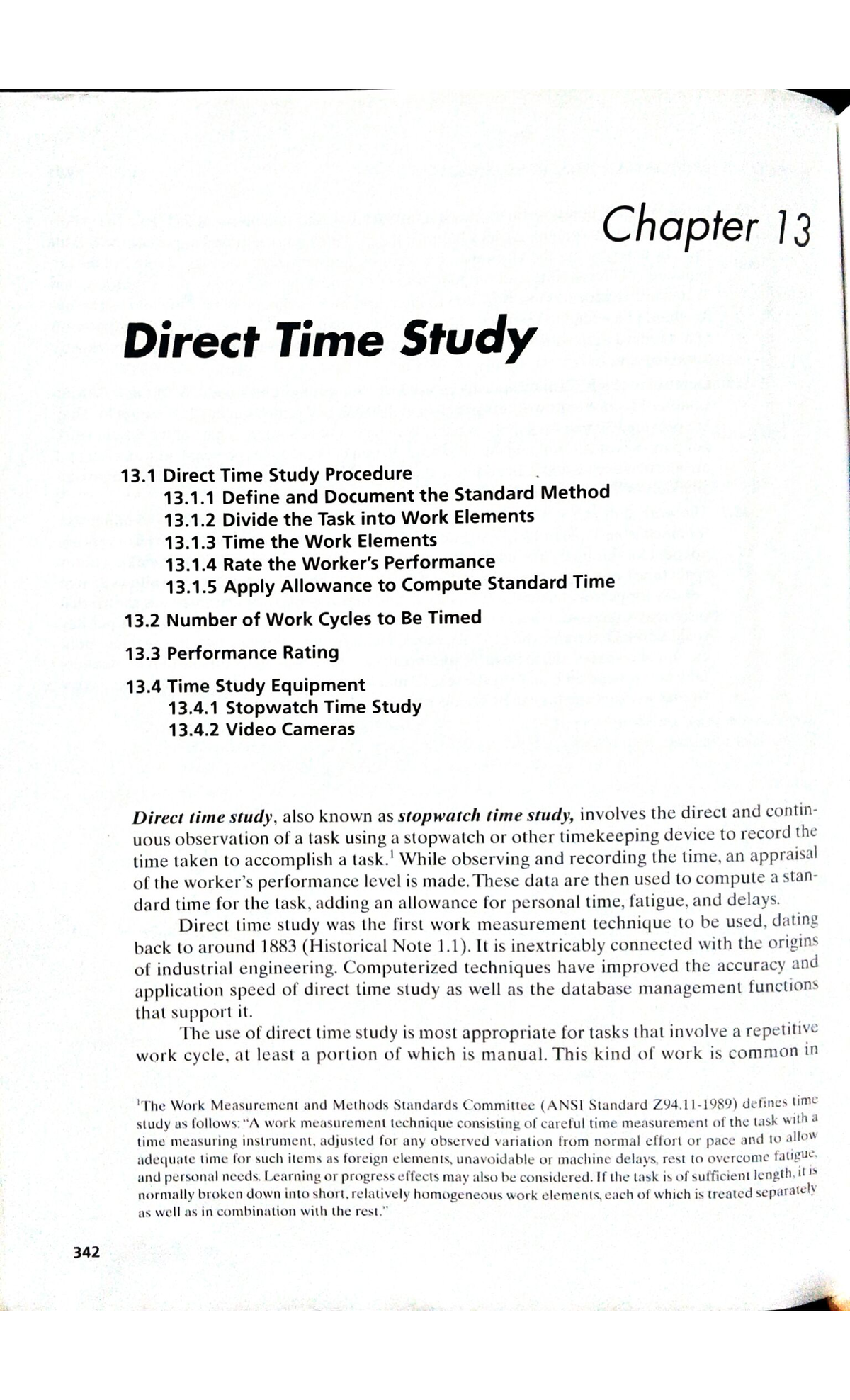 Chapter 13 Direct Time Study - applied physics - Studocu
