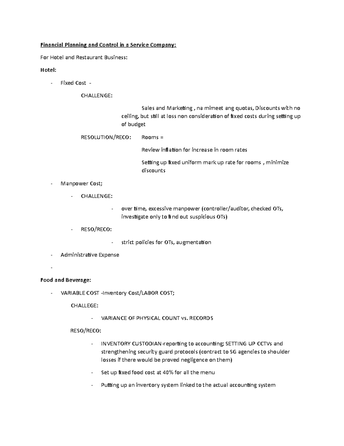 Financial Planning And Control In A Service Company RECORDS RESO RECO financial-planning-and-control-in-a-service-company-records-reso-reco