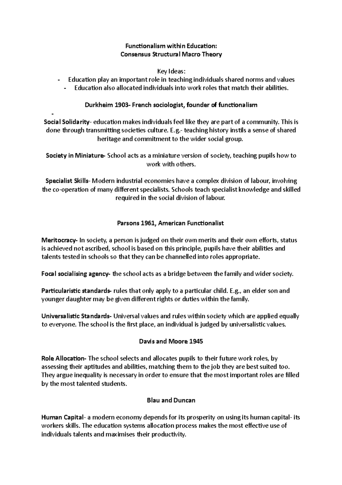 Functionalism within Education - Functionalism within Education ...