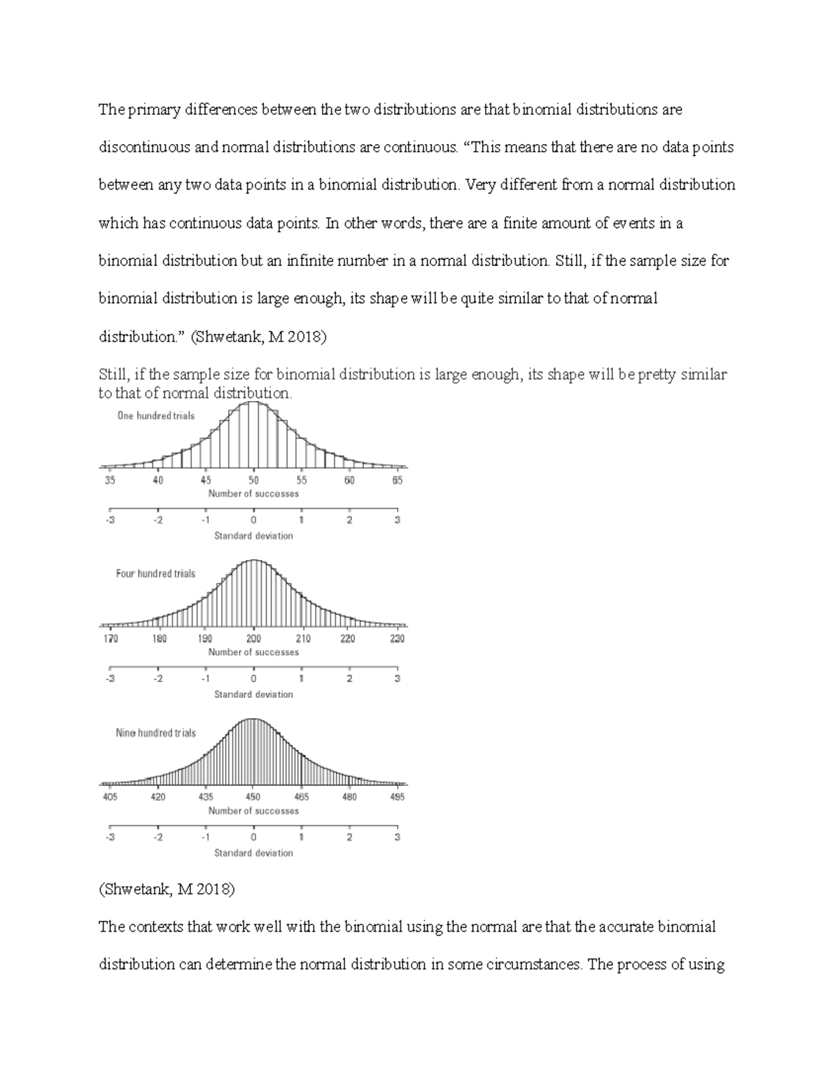 IHP 525 Binomial and normal stastice reply to fellow student - The ...