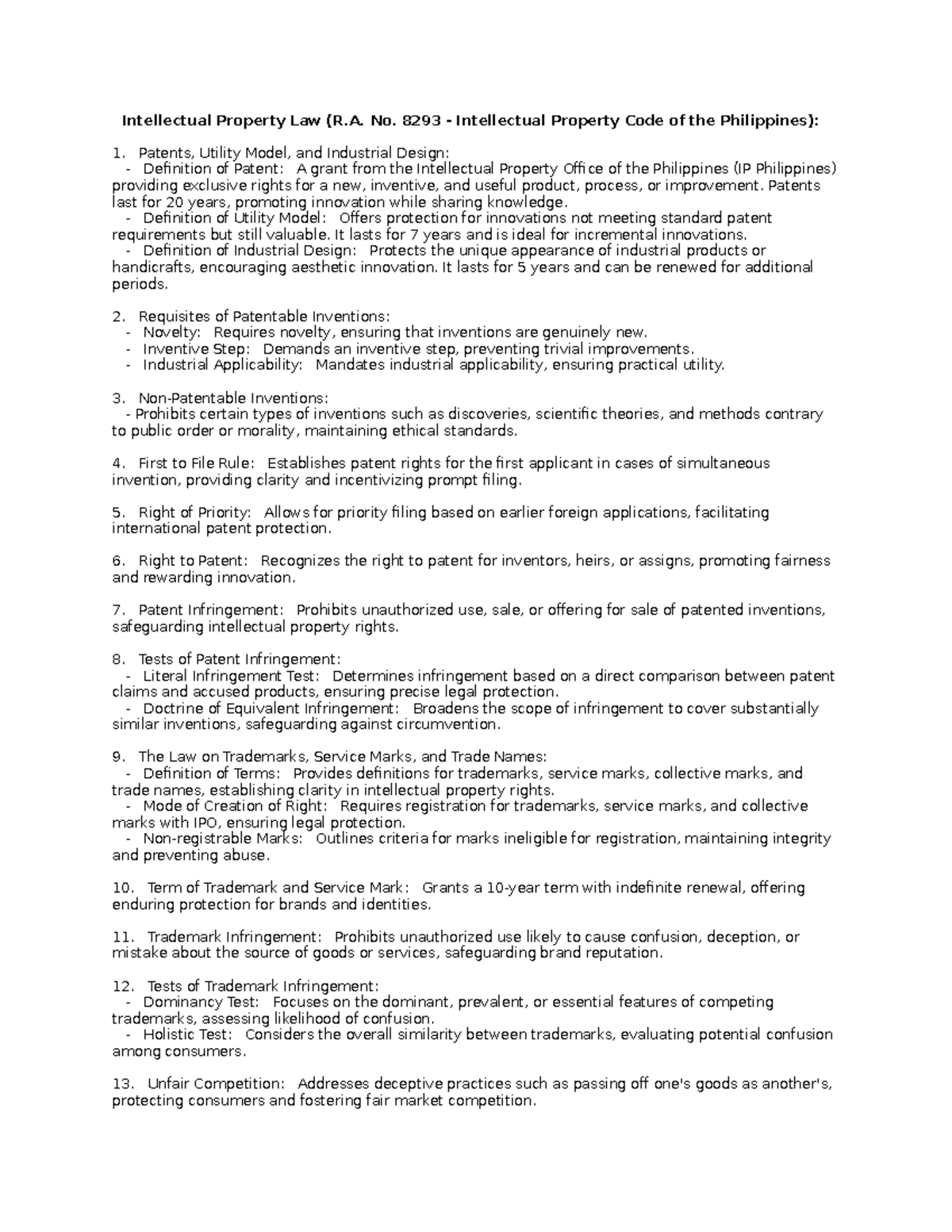 Intellectual Property Law - No. 8293 - Intellectual Property Code of ...