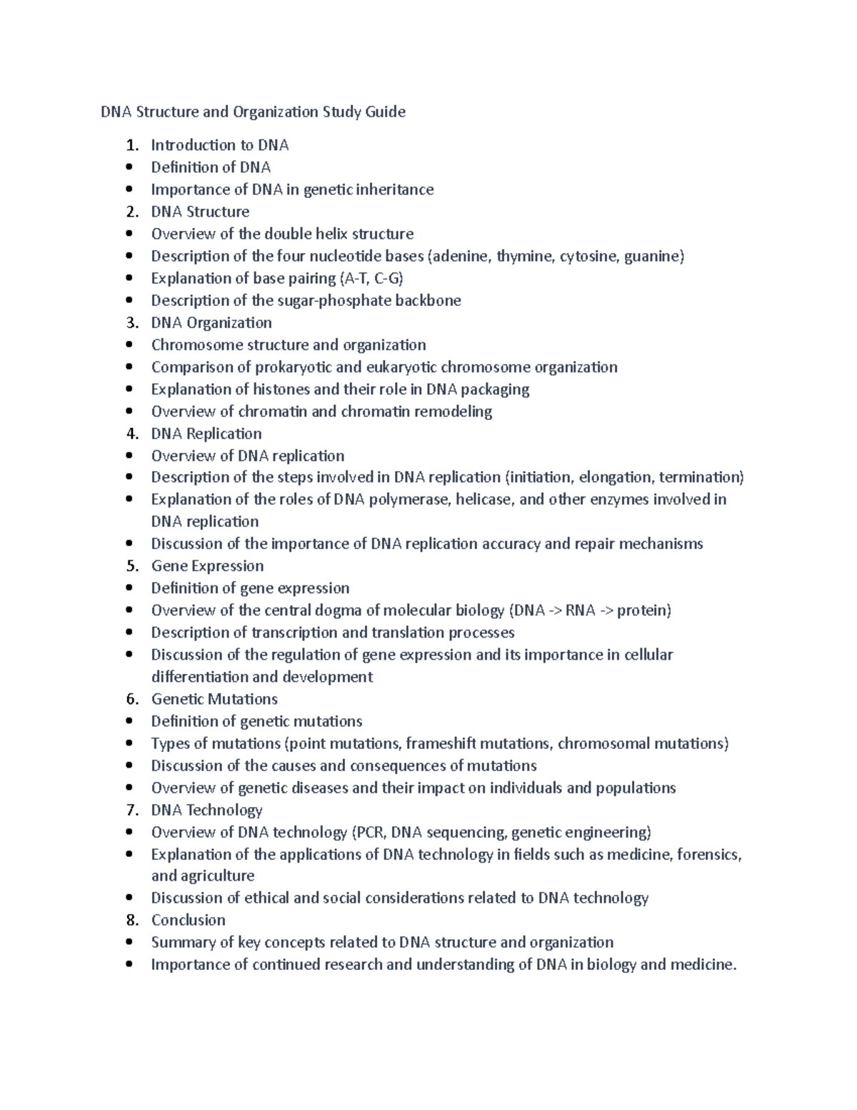 Document 40 - DNA, and more. - DNA Structure and Organization Study ...