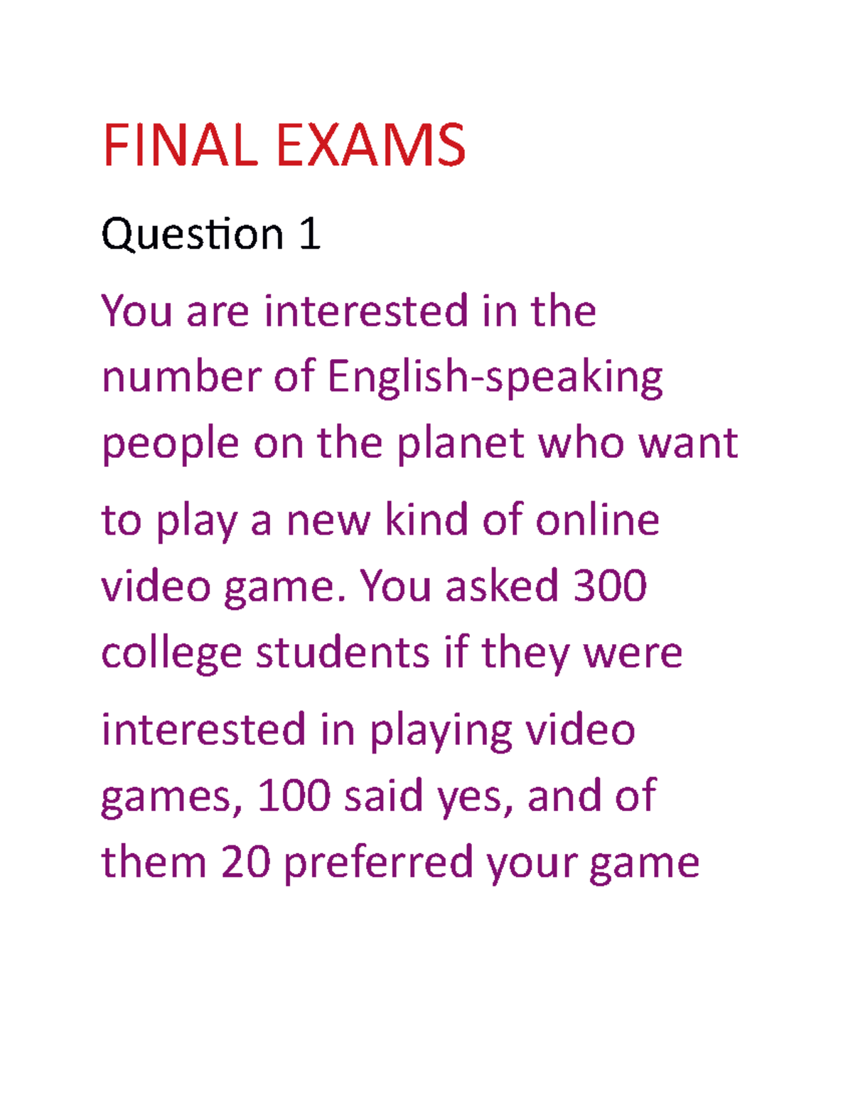 Final Exams (MATH 1280 ) - MATH 1280 - UoPeople - Studocu