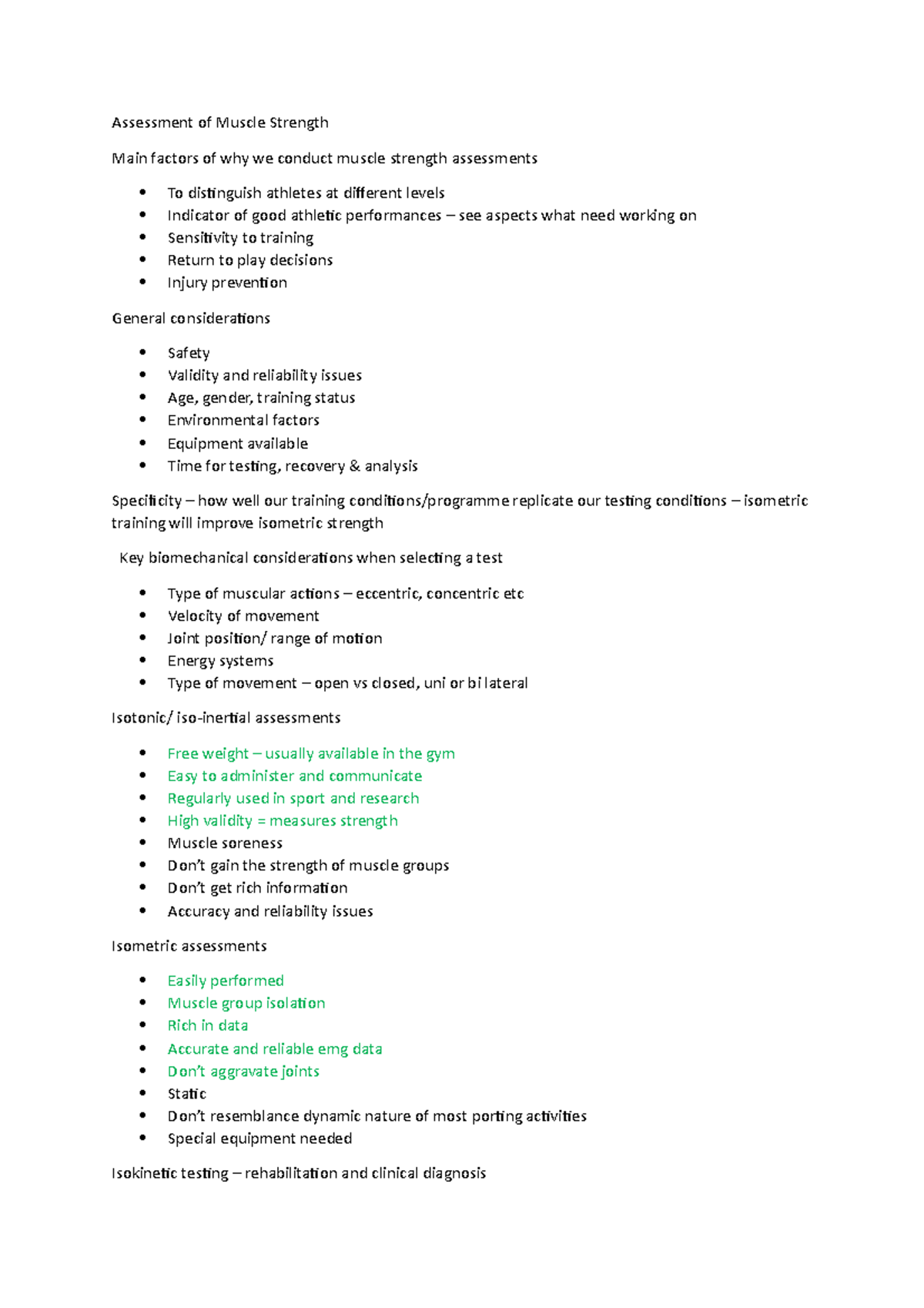 Assessment of Muscle Strength - Studocu