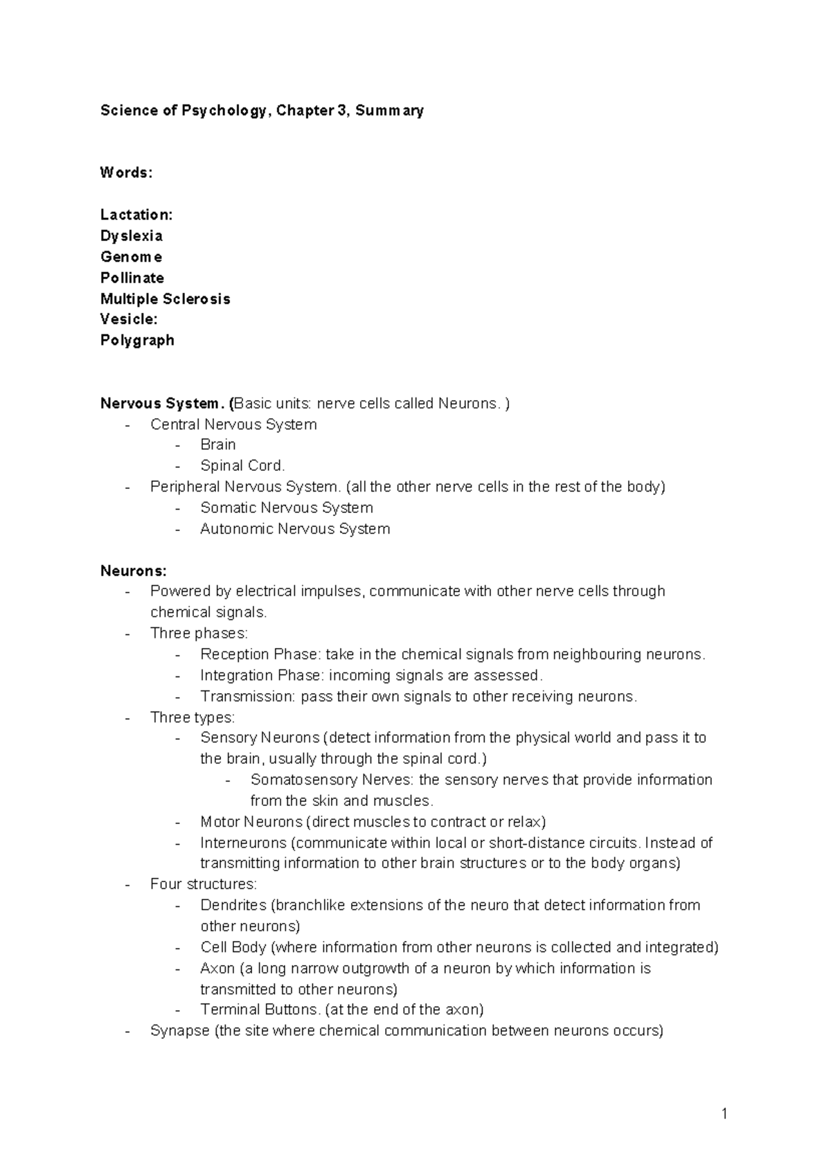 Science of Psychology, Chapter 3, Summary - Science of Psychology ...