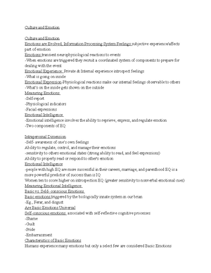 Culture and Gender - Lecture notes from an online course. These are ...