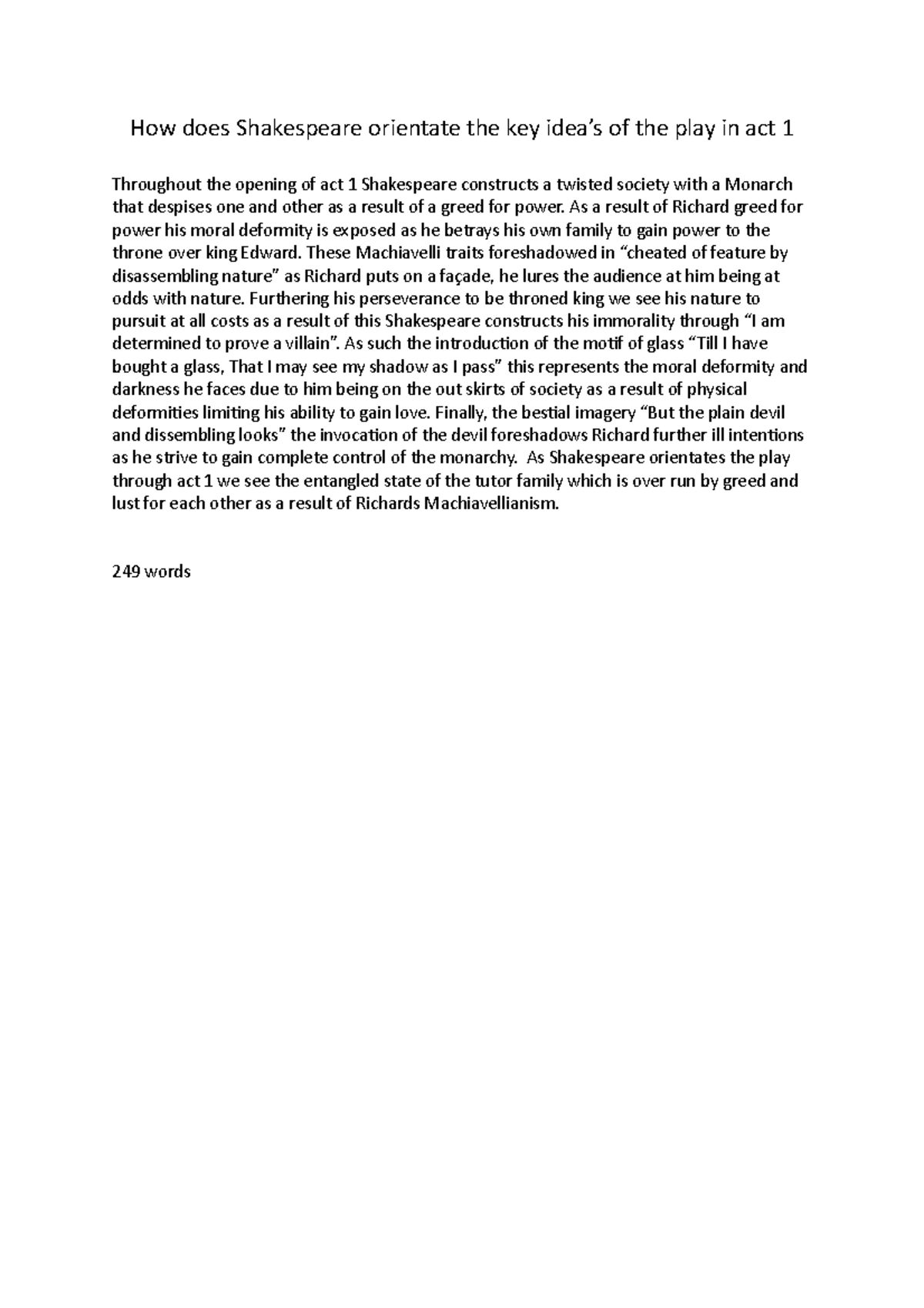 Act 1 how shakespear orientates - How does Shakespeare orientate the ...