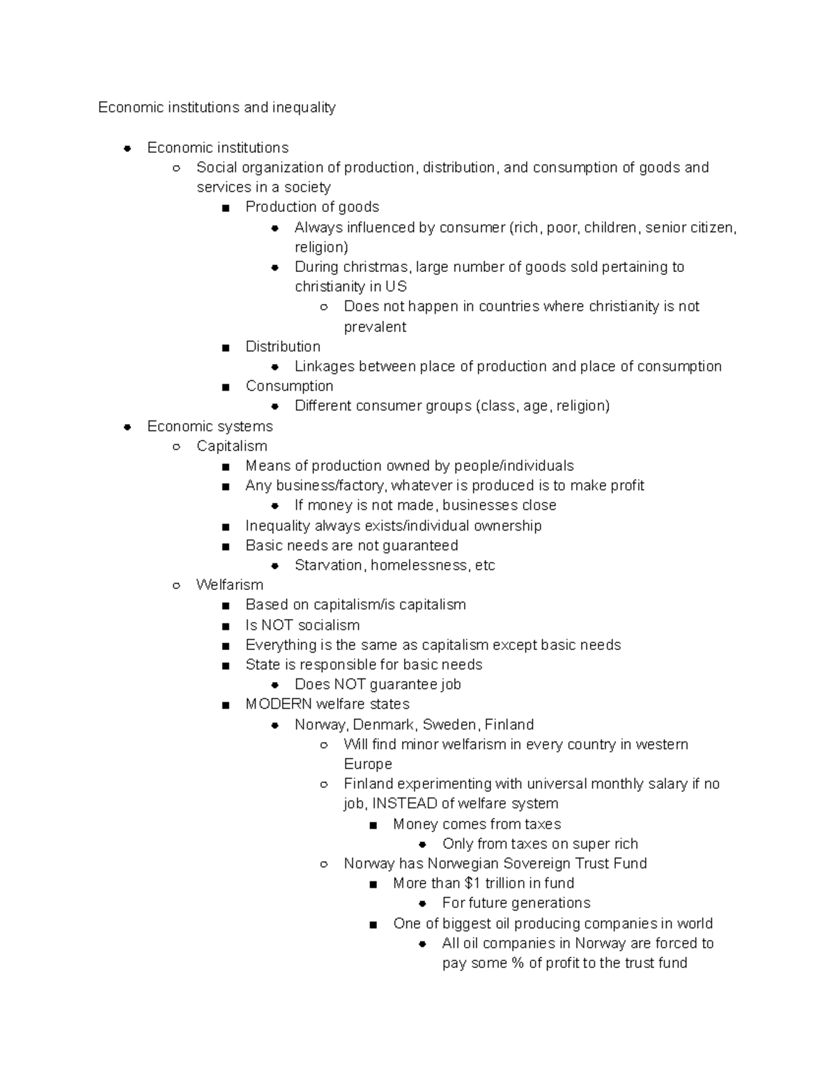 Iss215 lec 6 notes - Economic institutions and inequality Economic ...