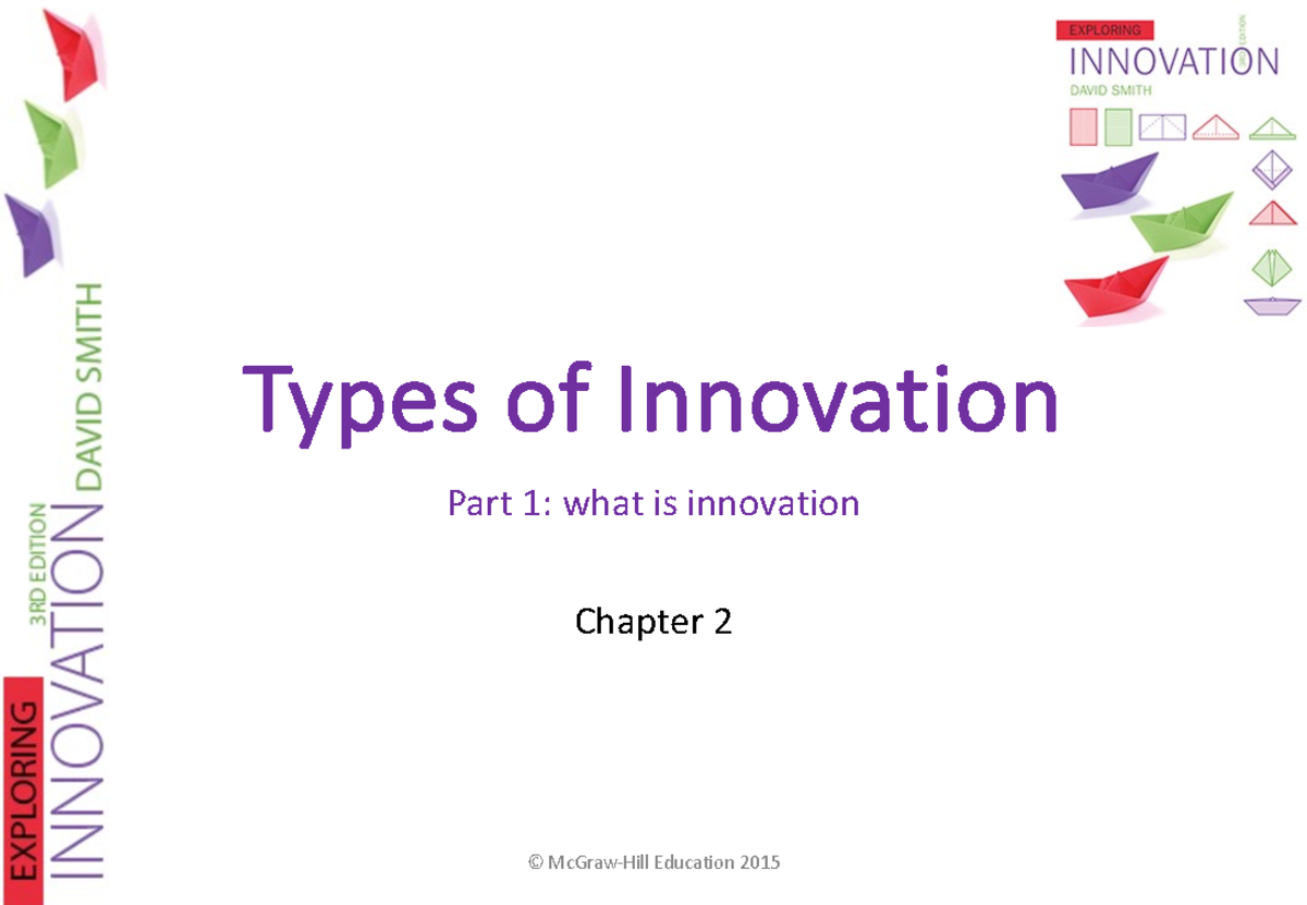 Chapter 02 ppt - lecture notes - Types of Innovation Part 1: what is ...