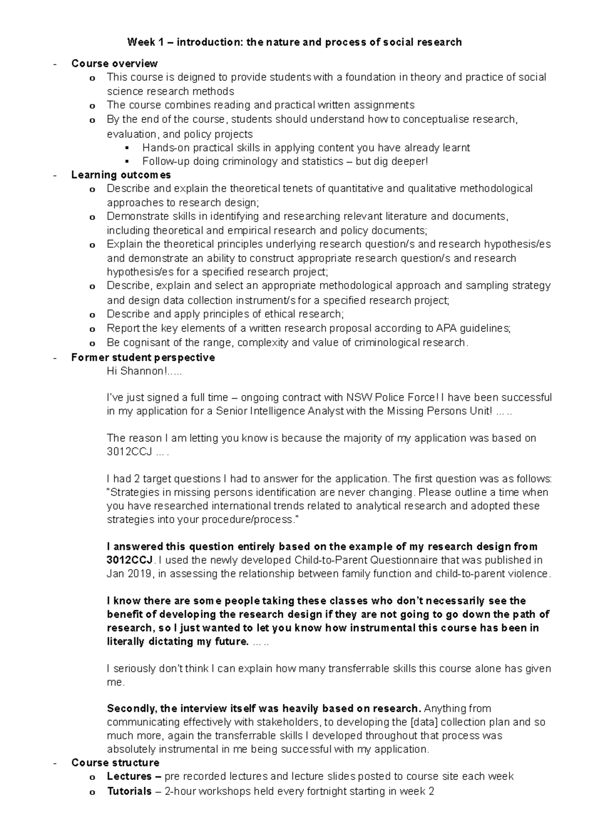 Week 1 introduction the nature and process of social research and ...