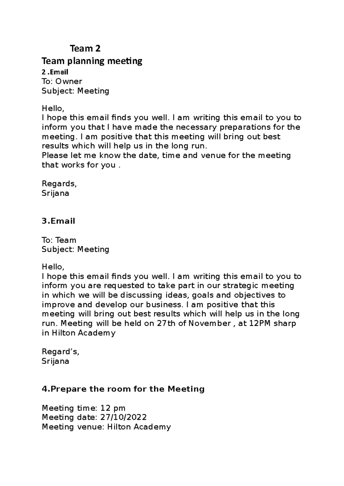 Document-5 copy - Hui - Team 2 Team planning meeting 2 .Email To: Owner ...