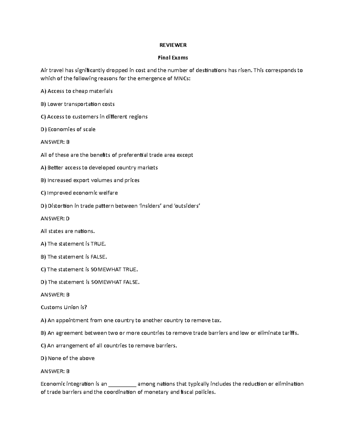 GE3- Reviewer - GE3 - REVIEWER Final Exams Air travel has significantly ...