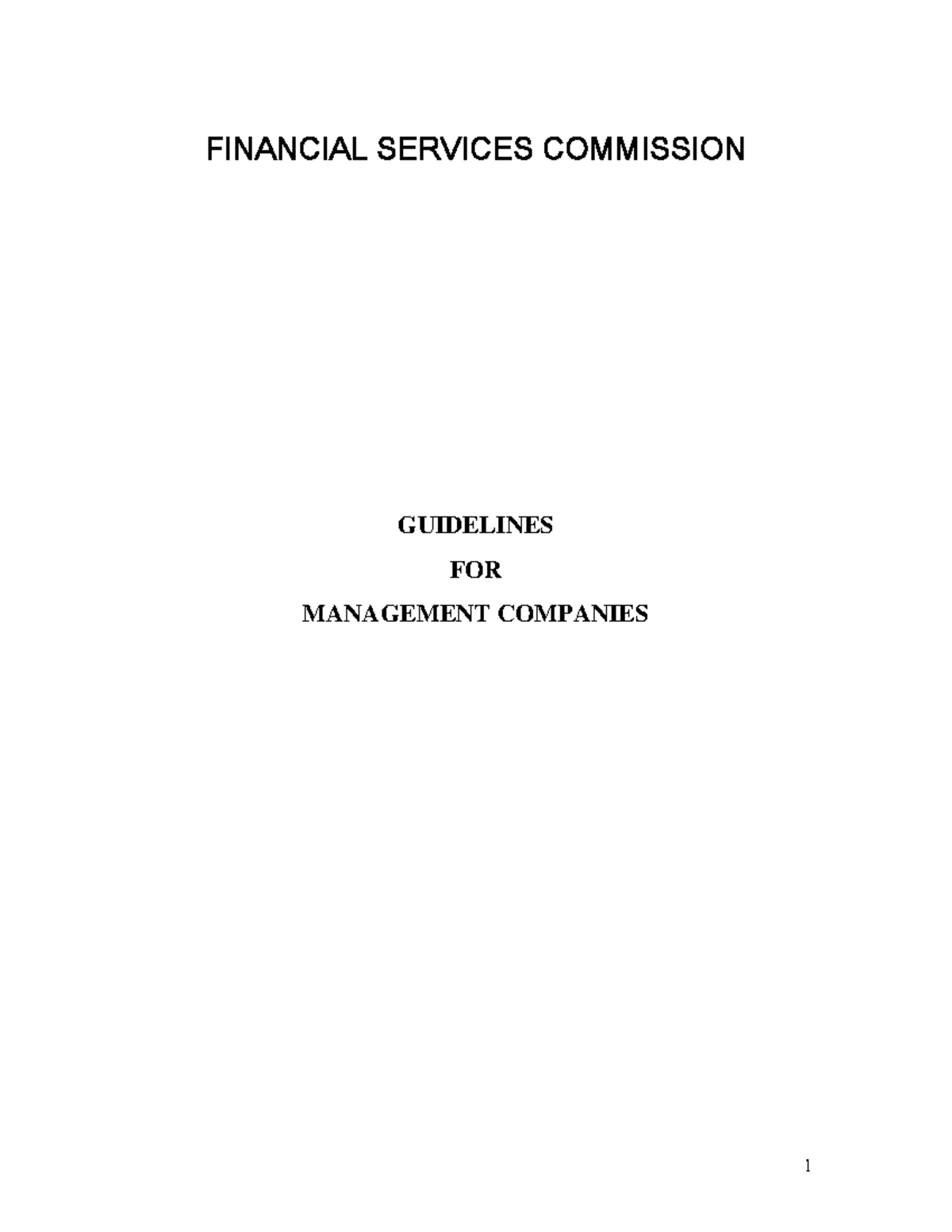 Newguideline - tkl - FINANCIAL SERVICES COMMISSION GUIDELINES FOR ...