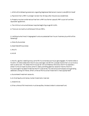 IAB Long Term Insurance COP 2019 Exam - Studocu