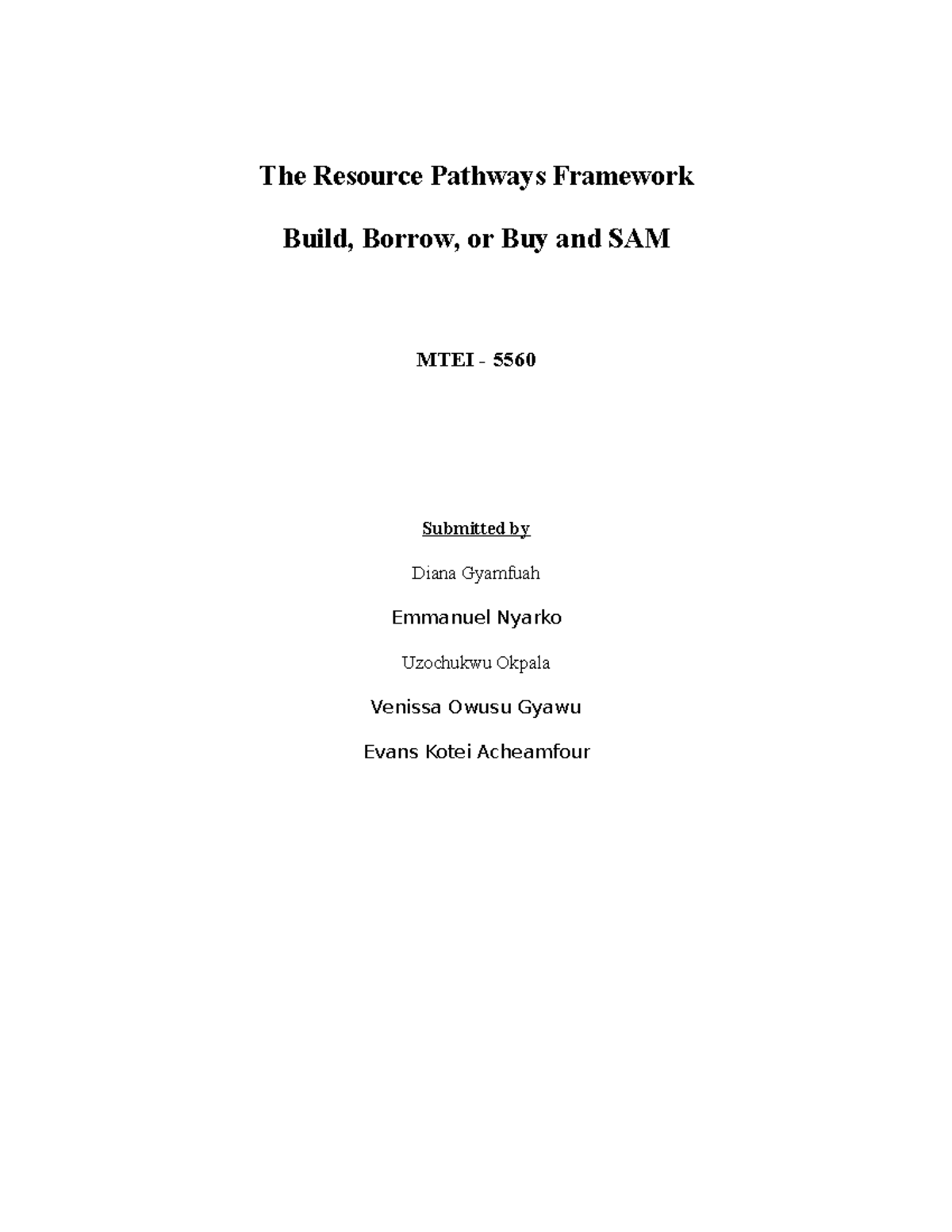 The Resource Pathways Framework - AS1 - The Resource Pathways Framework ...