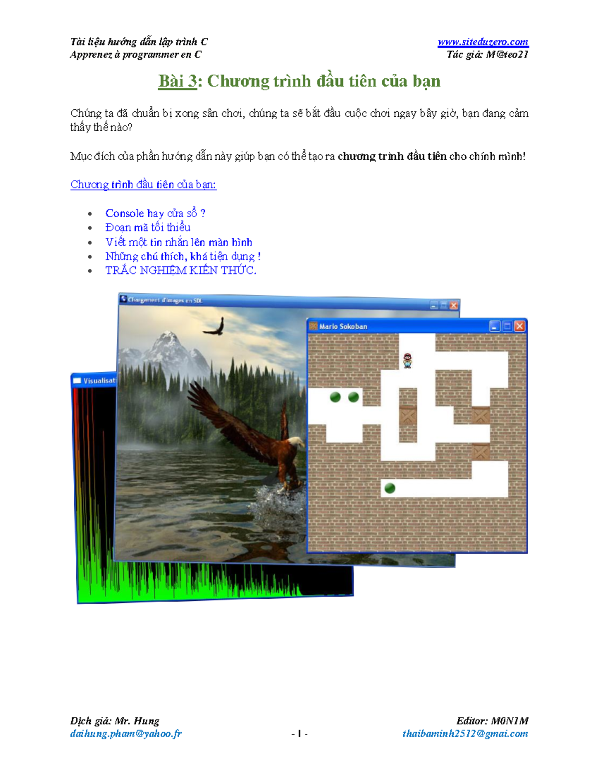 Bài 3 - Chương Trình Đầu Tiên Của Bạn - Apprenez à programmer en C Tác ...