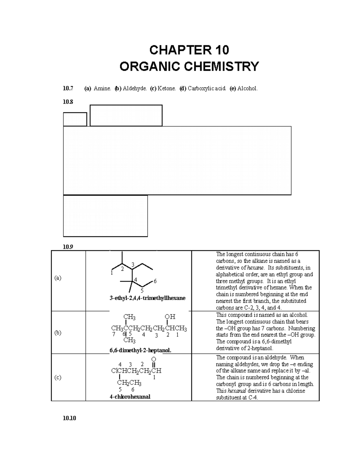 ISM Chapter 10 - Dhdhdhd - CHAPTER 10 ORGANIC CHEMISTRY 10 (a) Amine ...